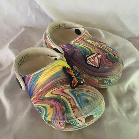 CROCS | Shoes | Crocs Yellow And Blue Sandals Vibrant Comfort | Poshmark